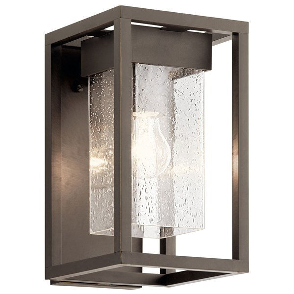 Kichler 59060BSL Mercer 12" 1 Light Wall Light Clear Seeded Glass Blac ...